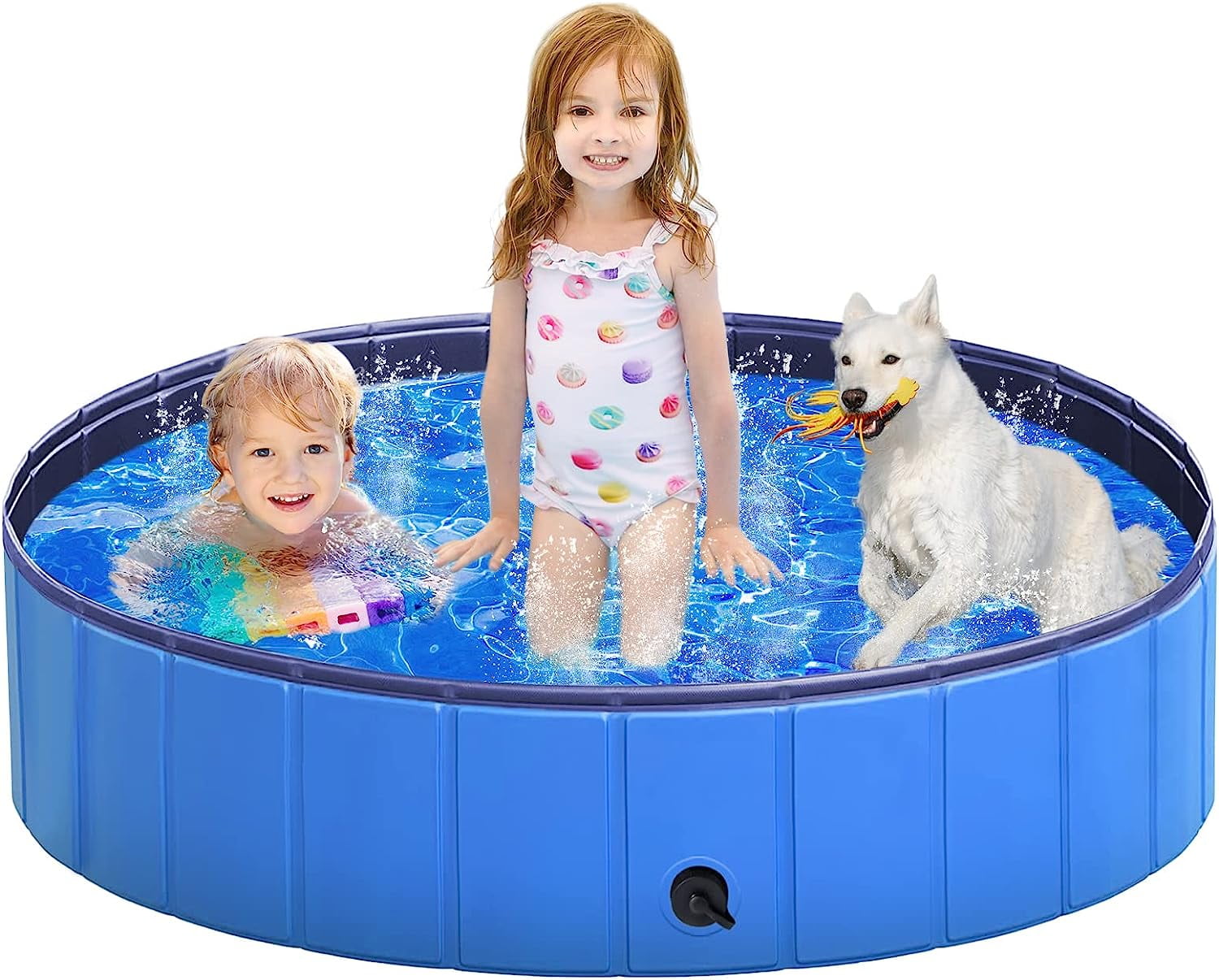Foldable Dog Pool Pet Swimming Pool Hard Plastic Collapsible Kiddie ...