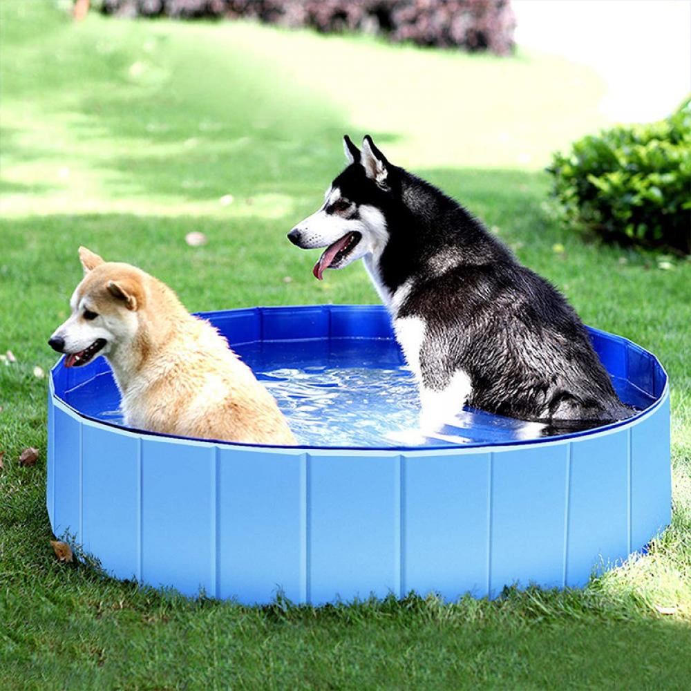 Foldable Dog Pool - Portable Kiddie Pool for Kids, PVC Bathing Tub ...