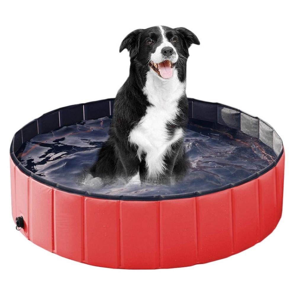 Foldable Dog Pool - Portable Kiddie Pool for Kids, Bathing Tub, Outdoor ...