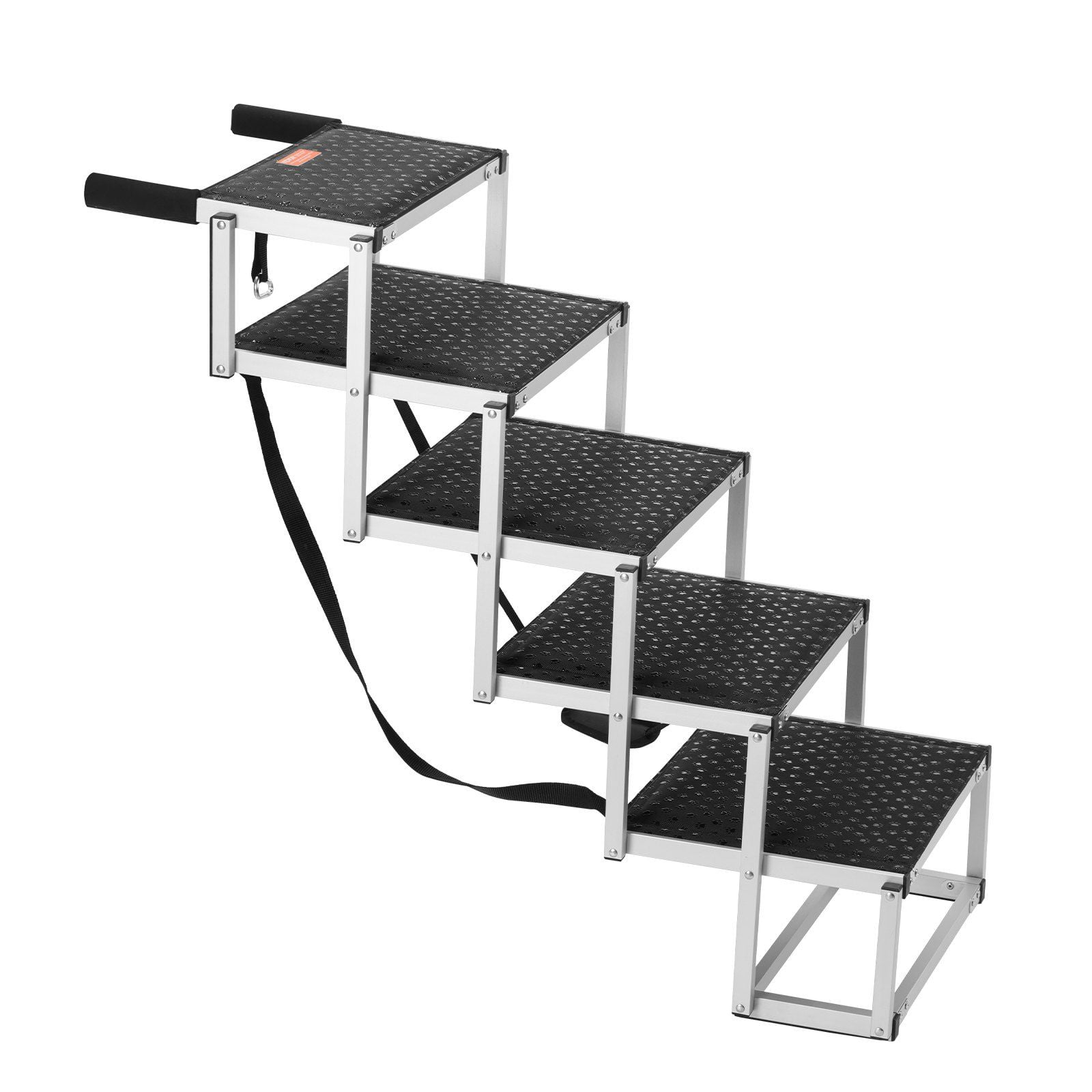 Foldable Dog Steps for Cars - 5-Step Aluminum Pet Stairs, Holds 150 lbs ...