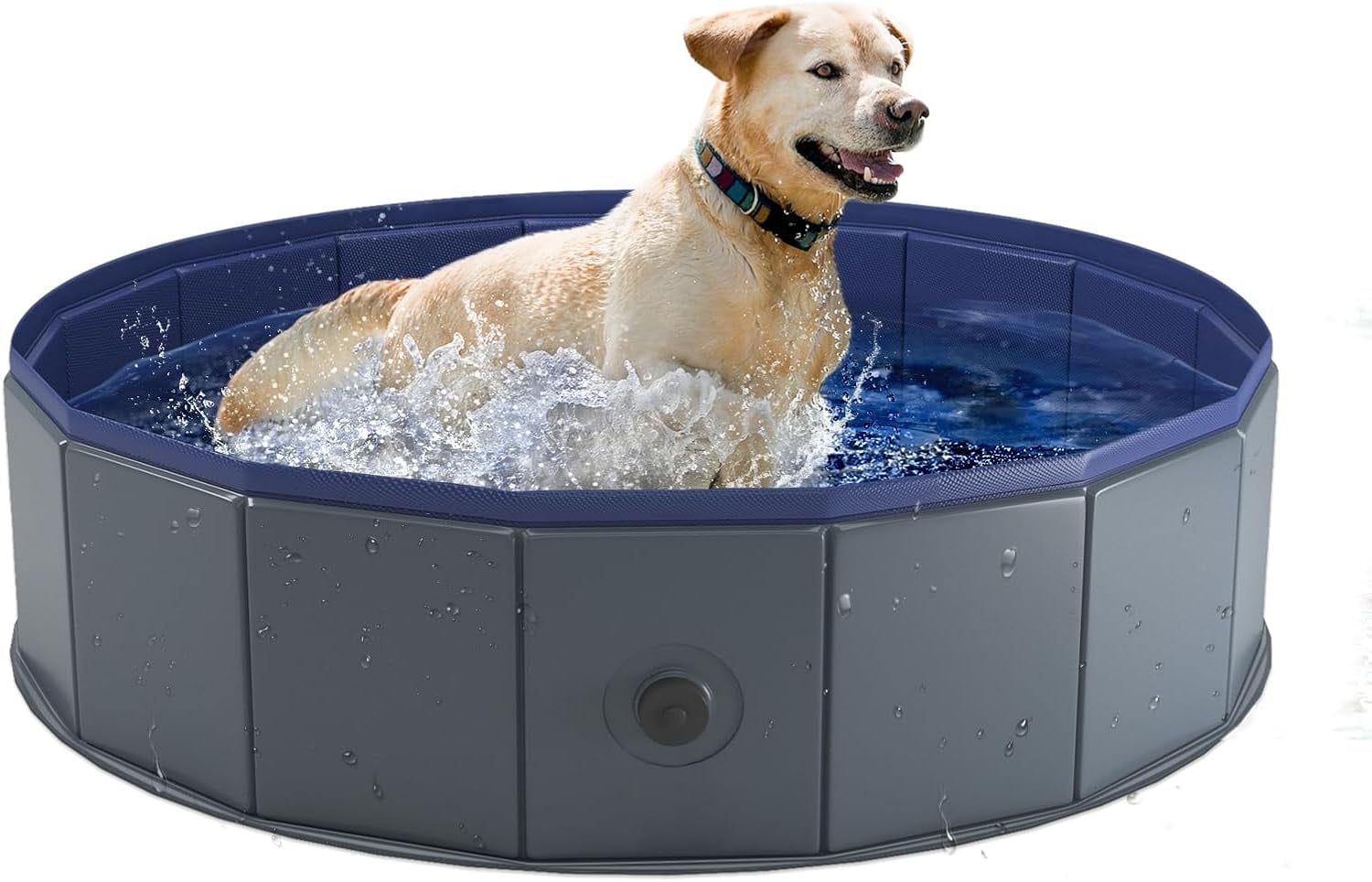 Foldable Dog Swimming Pool, Collapsible Hard Plastic, Portable Bath Tub ...