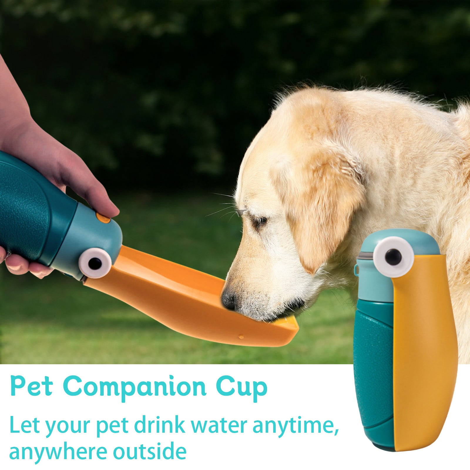 Dog Water Bottle, Leak Proof Portable Puppy Water Dispenser with Drinking Feeder for Pets ...