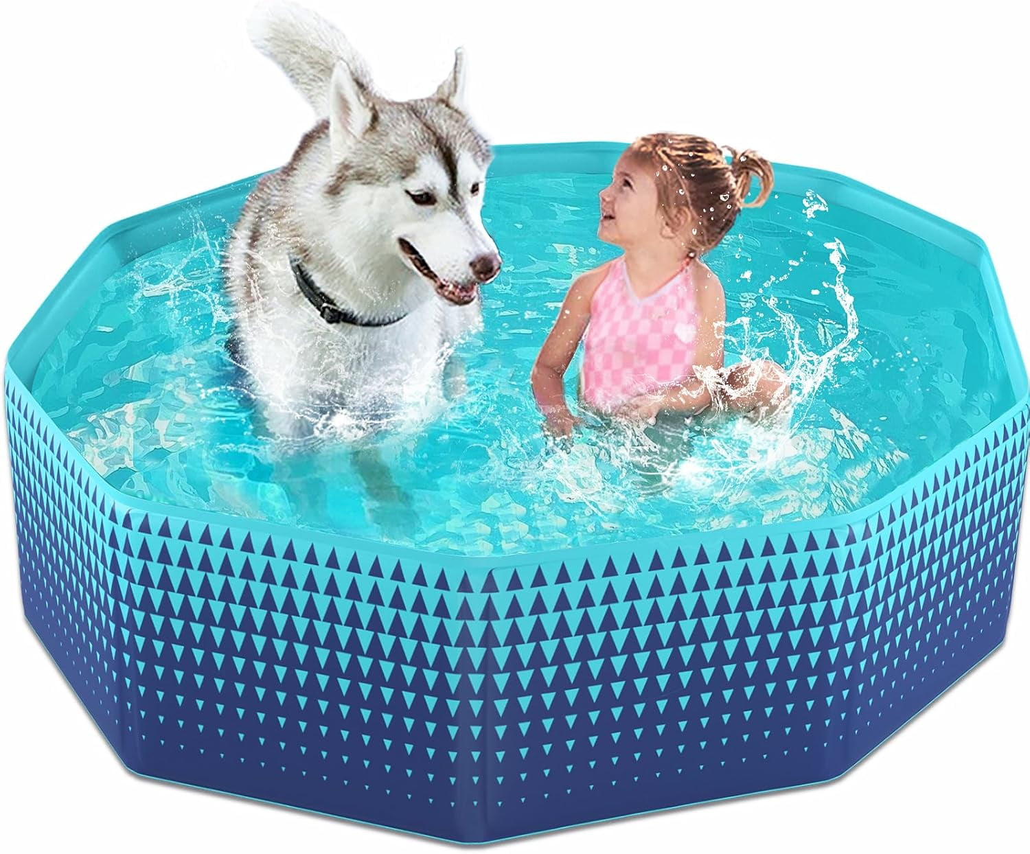 Foldable Dog adult Pool - Hard Plastic adult Paddling Pool Swimming ...