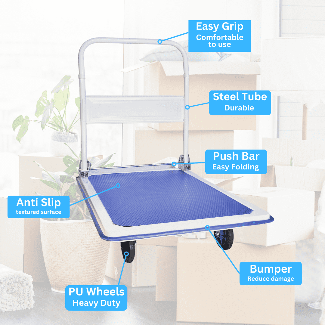 Foldable Dolly Compact Hand Truck Trolly Cart Groceries Moving Heavy ...