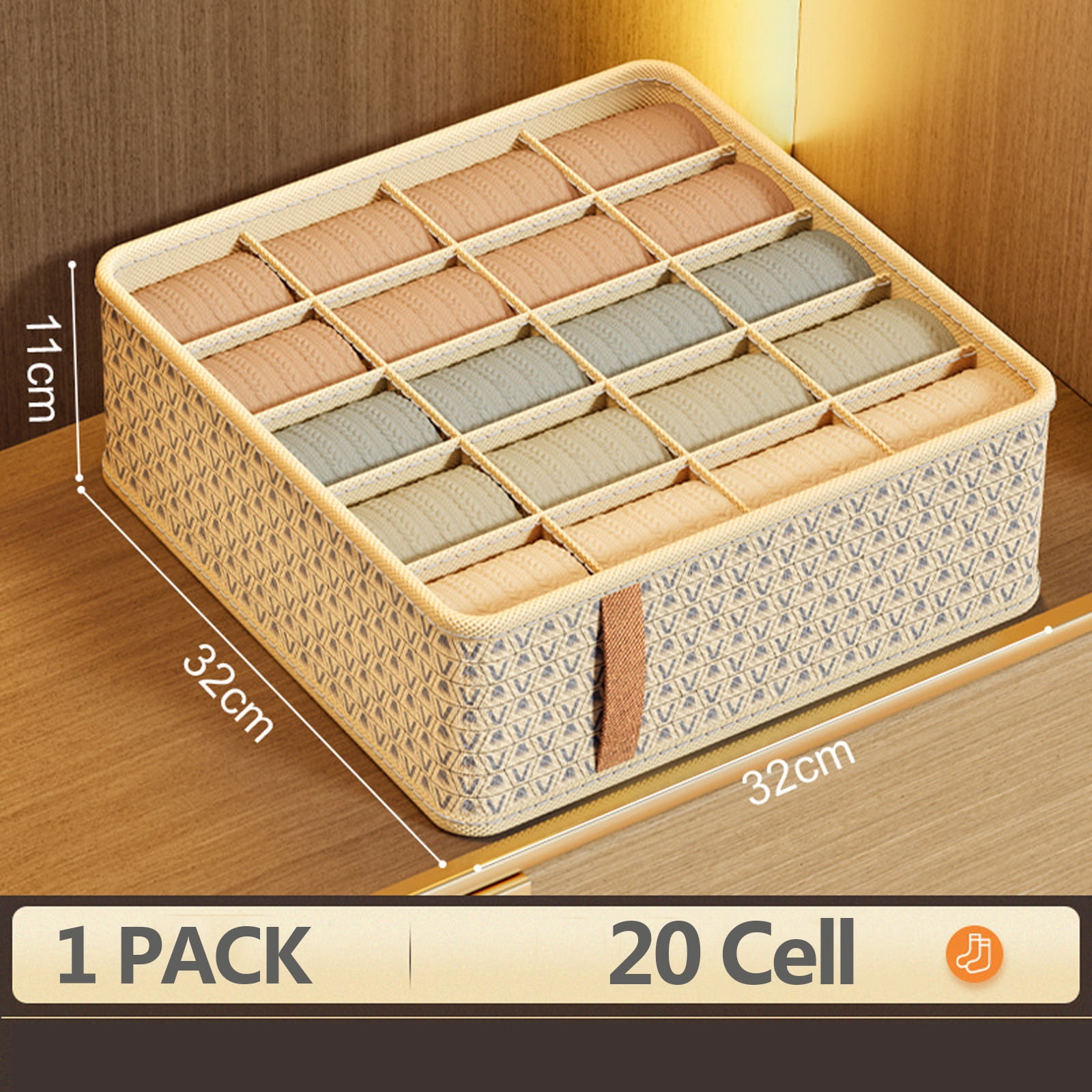 Foldable Drawer Dividers,20 Cell Underwear Ties Belts Socks Storage ...