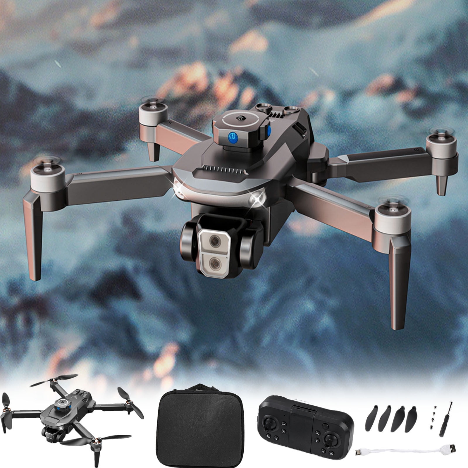 Foldable Drone with Camera, Beginner and Kids Quadcopter, 6-Axis Gyro ...