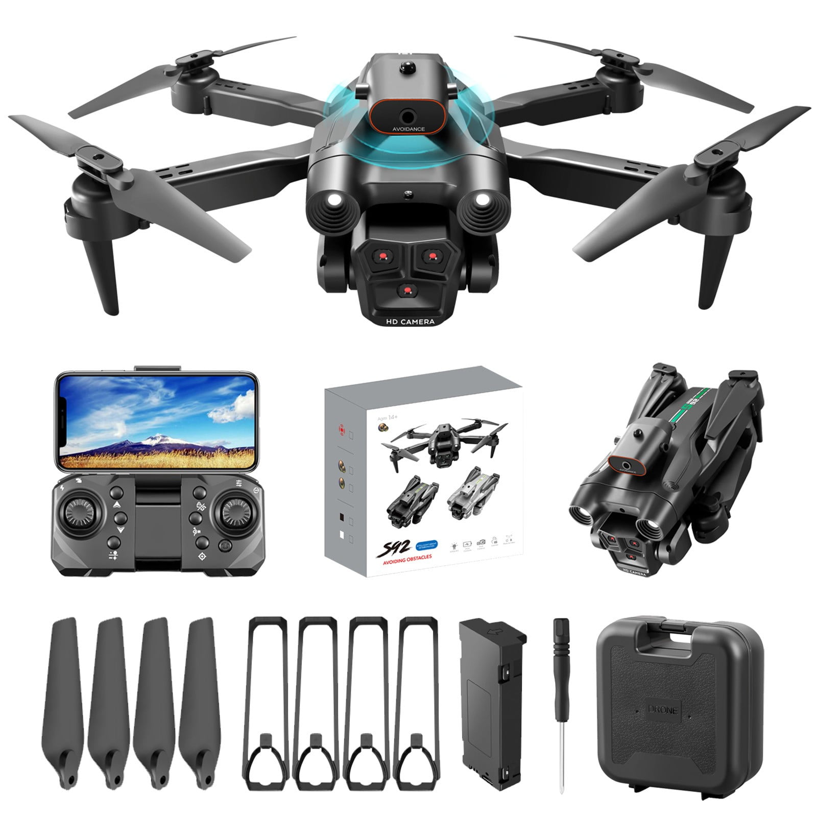 Foldable Drone With Camera Three 1080P Camera FPV Drone For Beginners ...