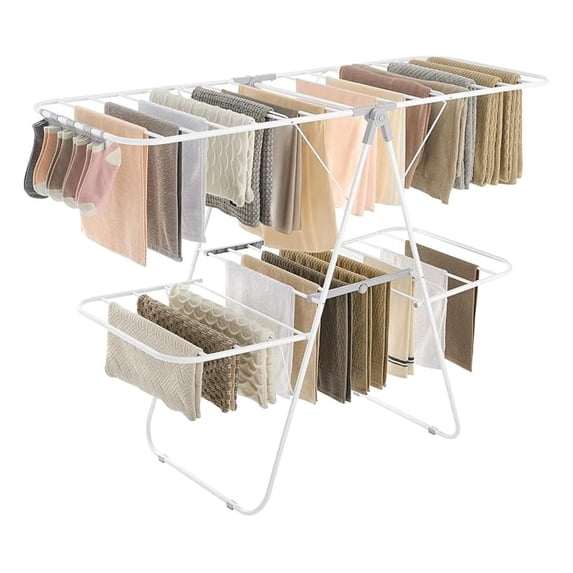 Foldable Drying Rack, 33 Rails Laundry Airer - Adjustable Height, Free ...