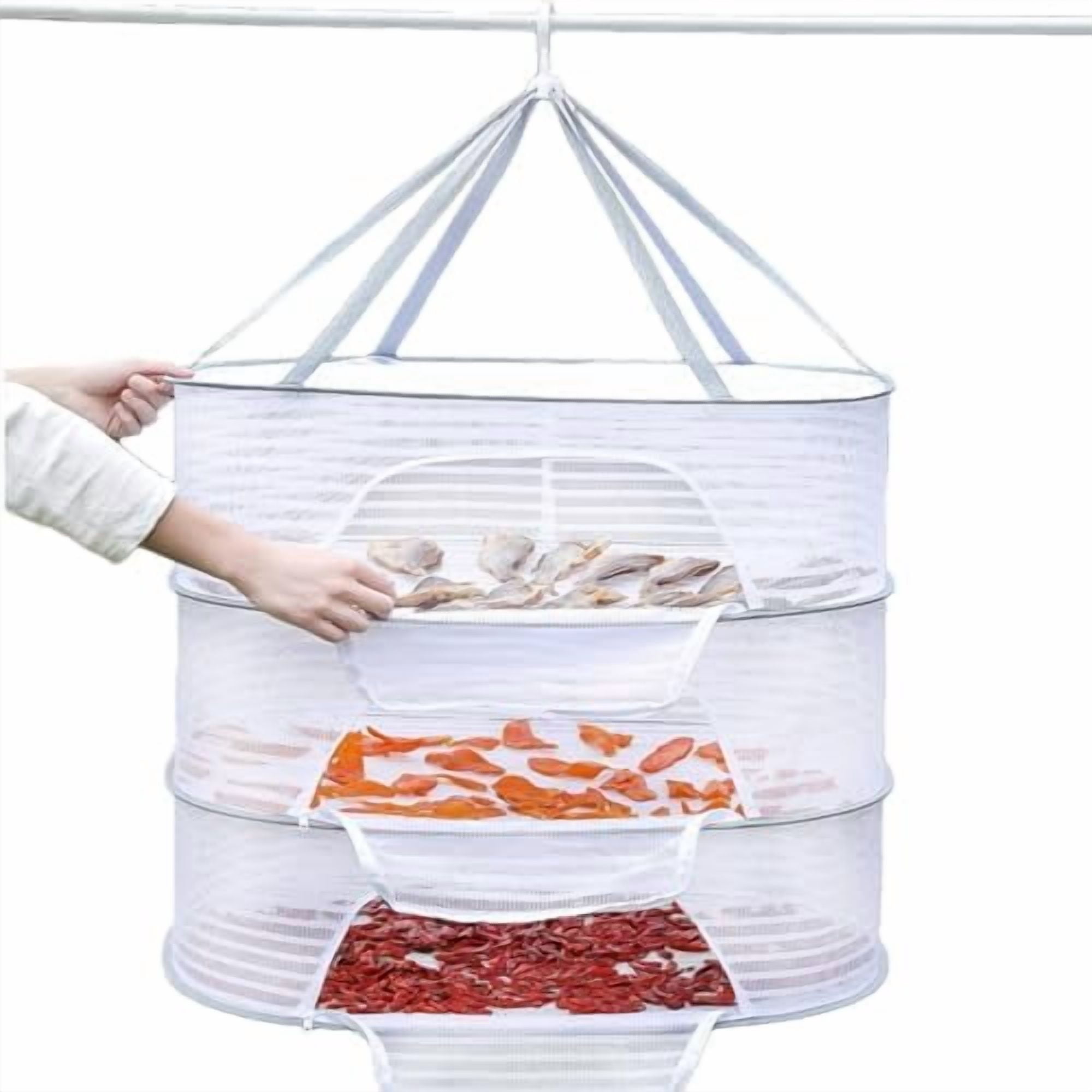 Foldable Drying Rack Basket Dryer Net Hanging Mesh Net with Zippers for ...