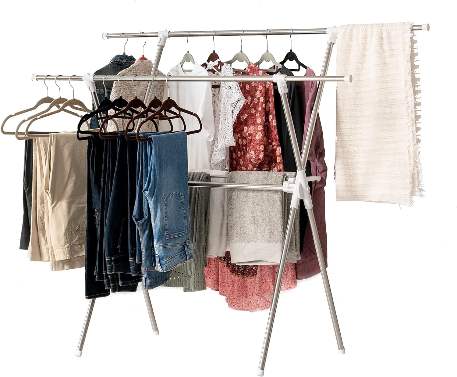 Foldable Drying Rack with Extendable Rods for Large Laundry Loads ...