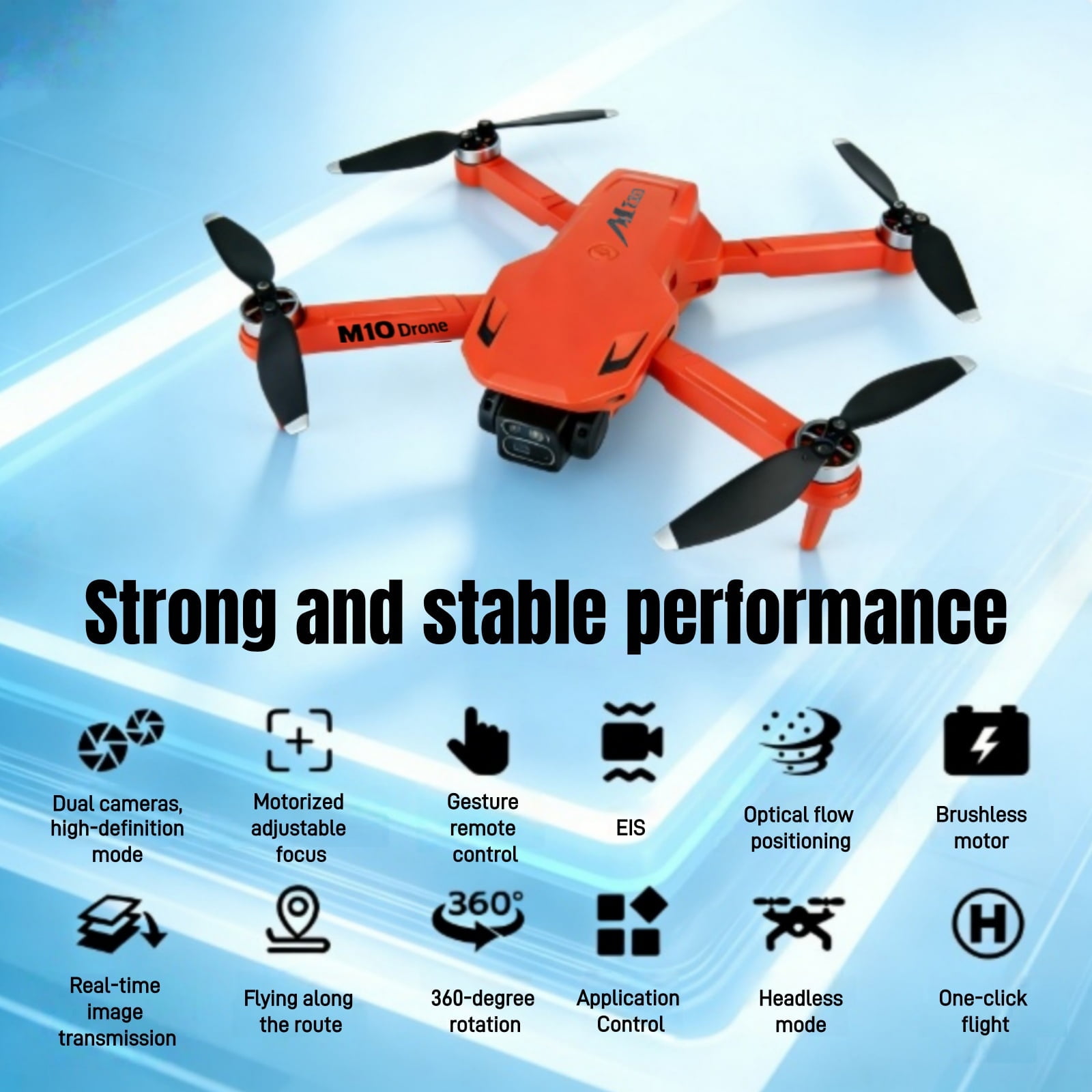 Foldable Dual-Camera Drone with Brushless Motor, Optical Flow ...