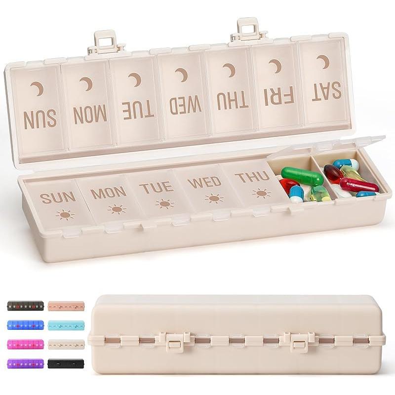 [Foldable & Dual Protection] Weekly Pill Organizer 2 Times A Day with ...