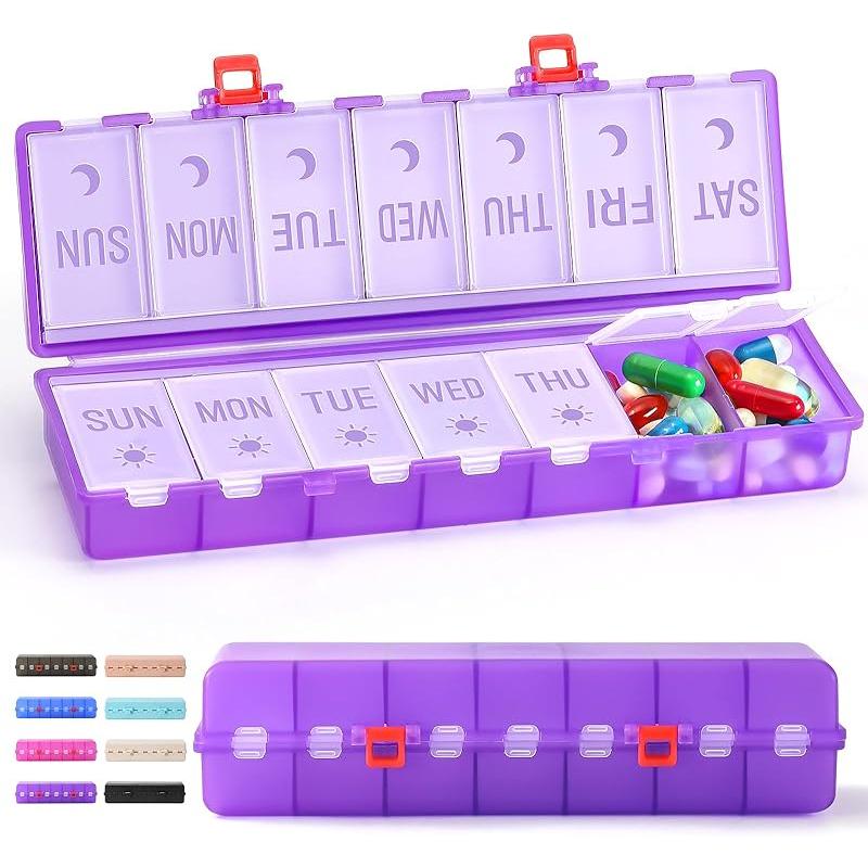 [Foldable & Dual Protection] Weekly Pill Organizer 2 Times A Day with ...