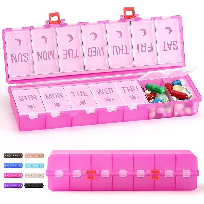 [Foldable & Dual Protection] Weekly Pill Organizer 2 Times A Day with ...