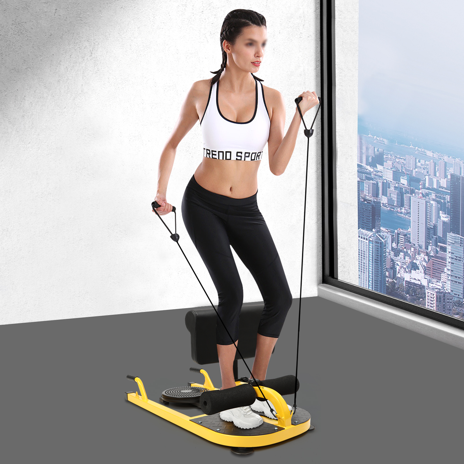 Foldable Dumbbell Stool Fitness, Adjustable Squat Rack with 6 Leg Hook ...