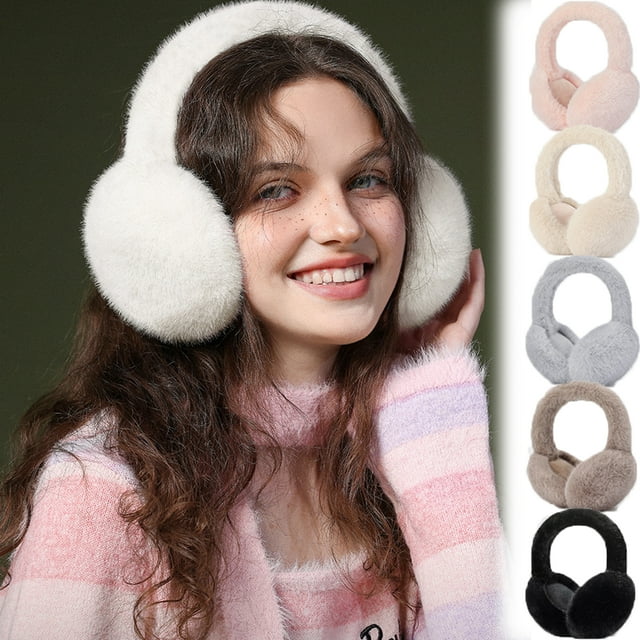 Foldable Ear Muffs for Women Cold Weather Fluffy Earmuffs Winter Warm ...
