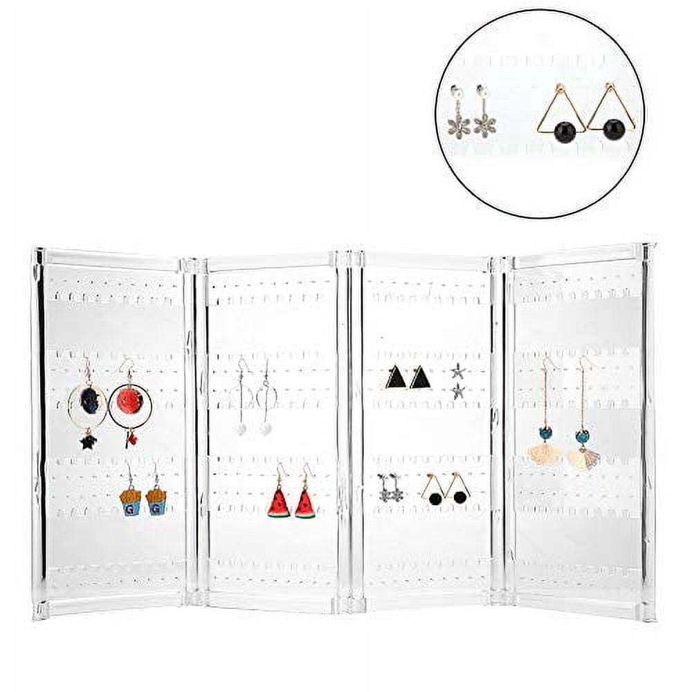 Foldable Earring Screen Stand Holder, 4 Panel Jewelry Holder Earrings ...