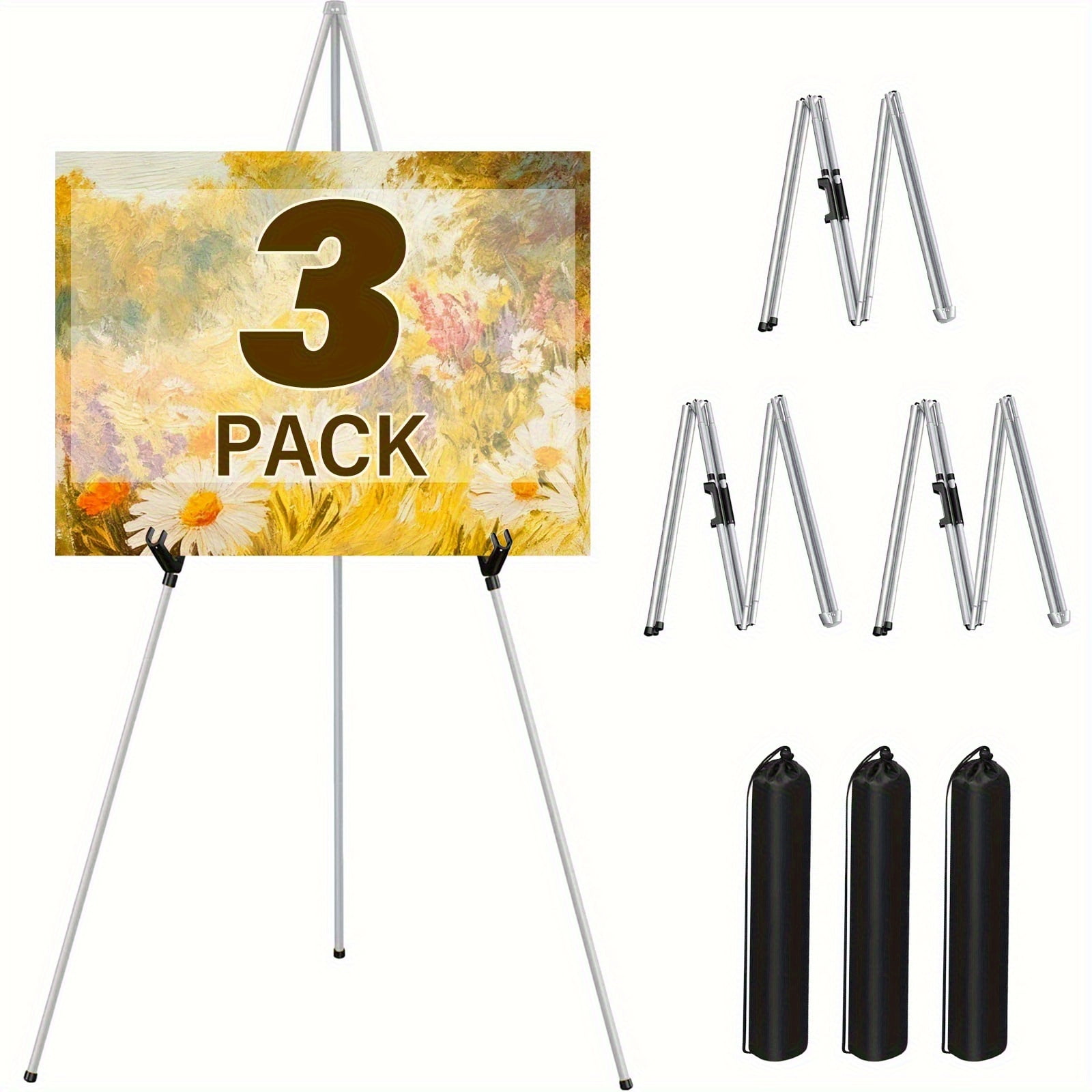 [Foldable Easel Stand] 63inch Foldable Easel Stand | Portable Metal ...