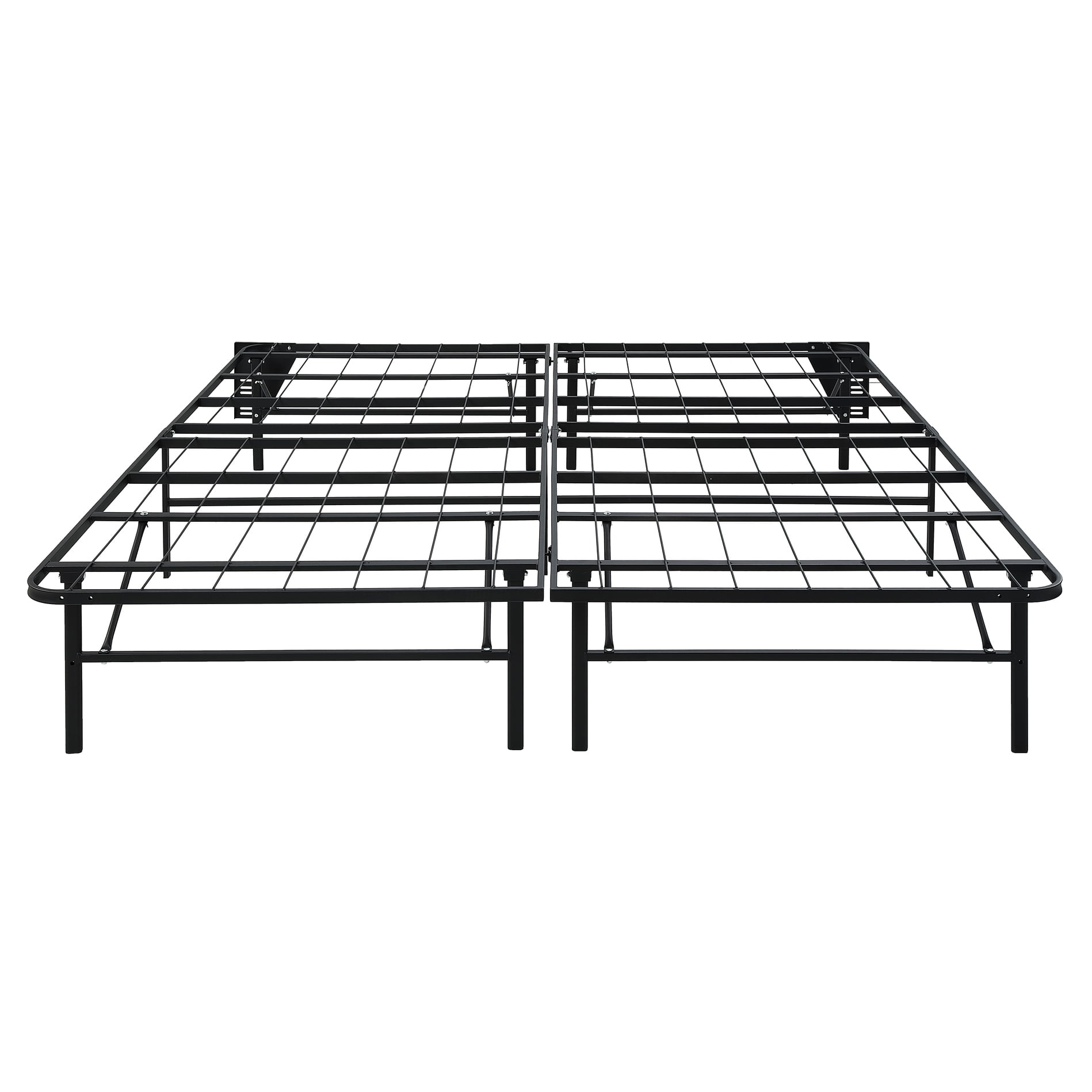 Foldable Eastern King Bed Frame In Black Metal - , Space, Easy To ...
