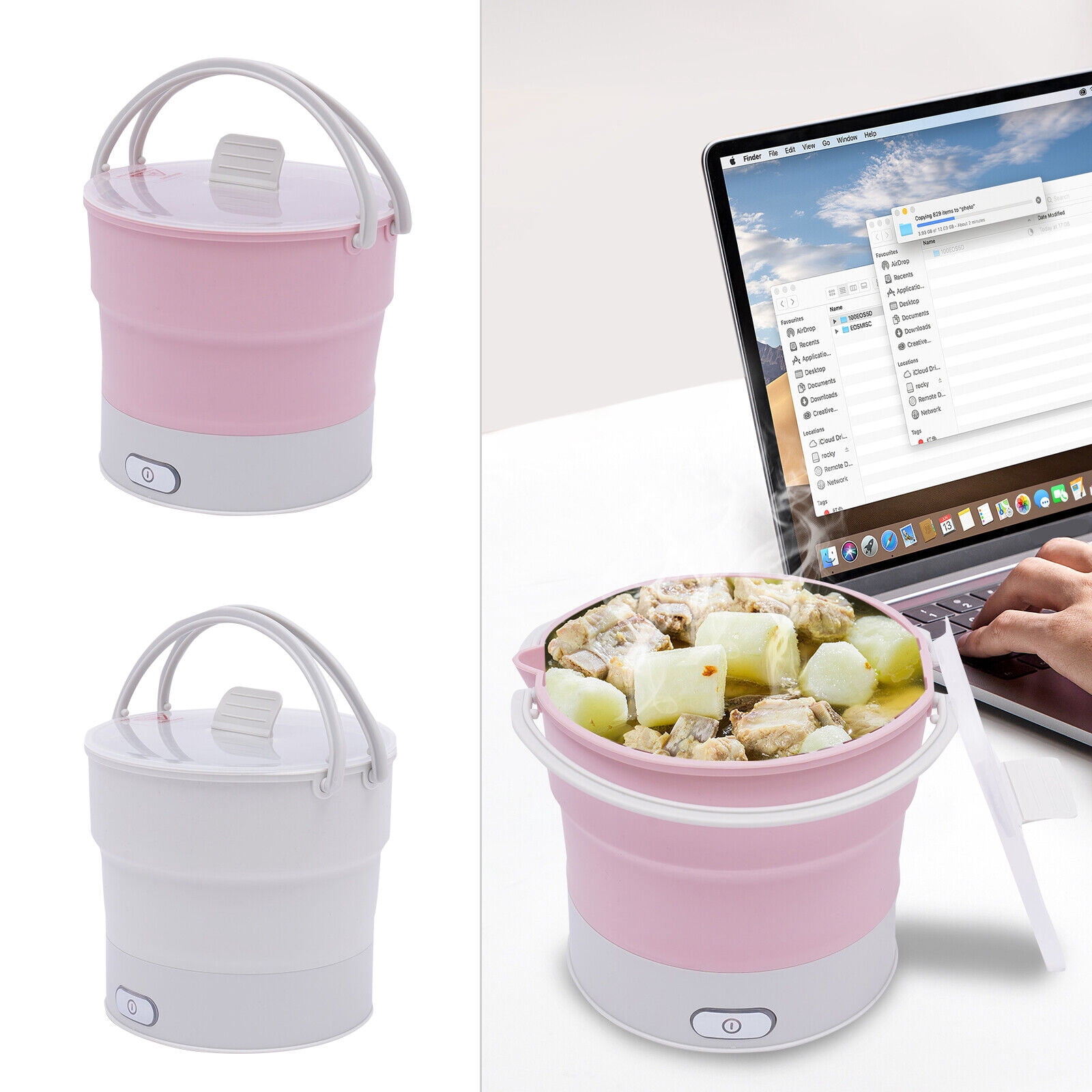 Foldable Electric Cooker, Mini Collapsible Heating Pot Electric Kettle ...