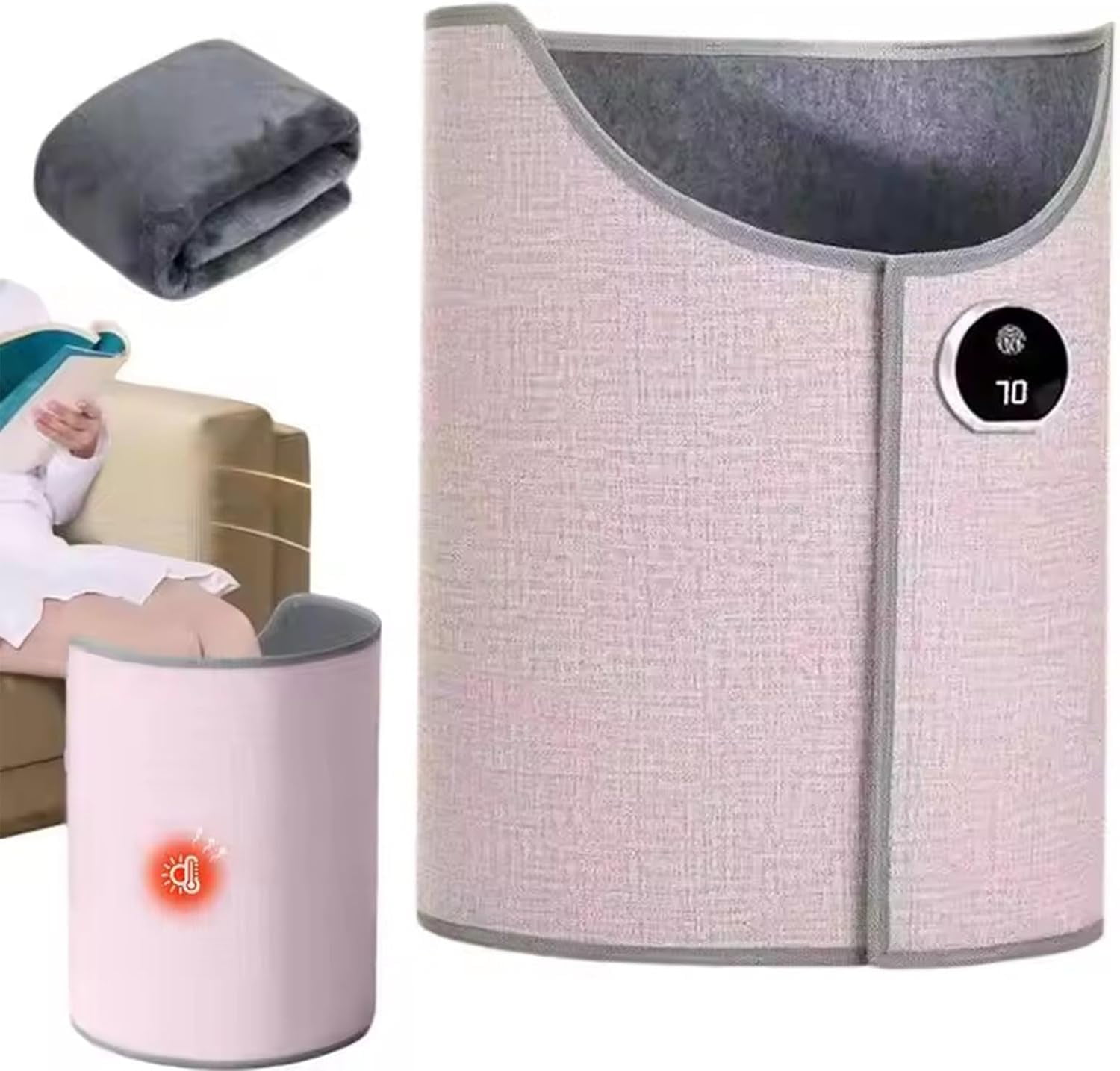 Foldable Electric Foot Warmer, Under Desk Foot Knee Leg Heater with ...