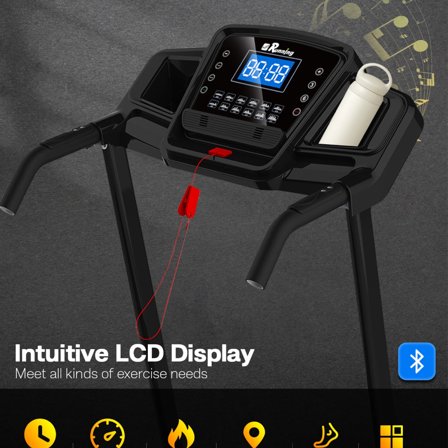 Foldable Electric Treadmill for Home Workout with Incline Convenient ...