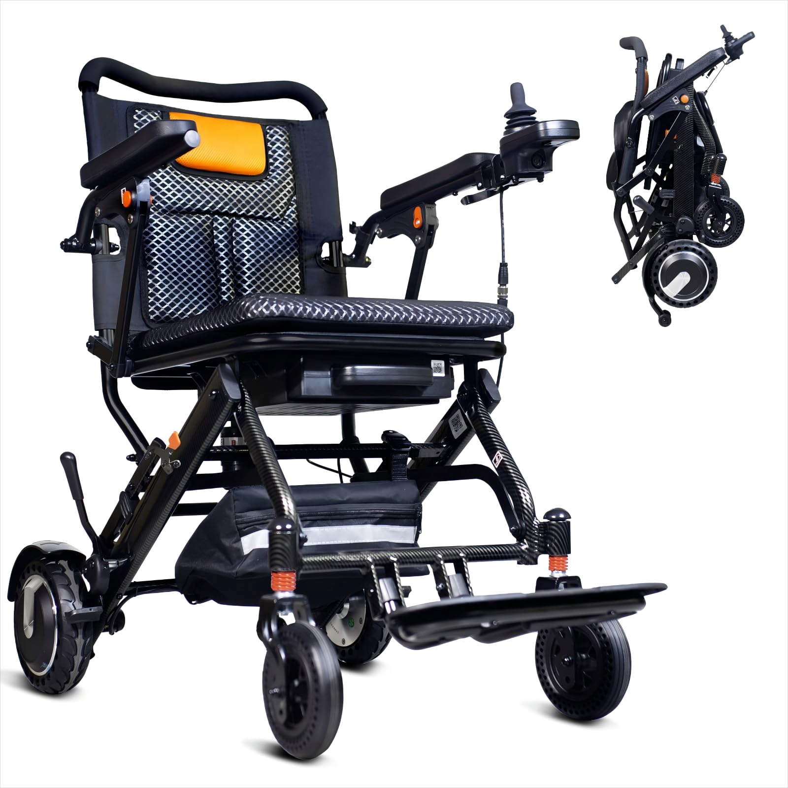 Foldable Electric Wheelchair for Adults, Portable Lightweight Travel ...