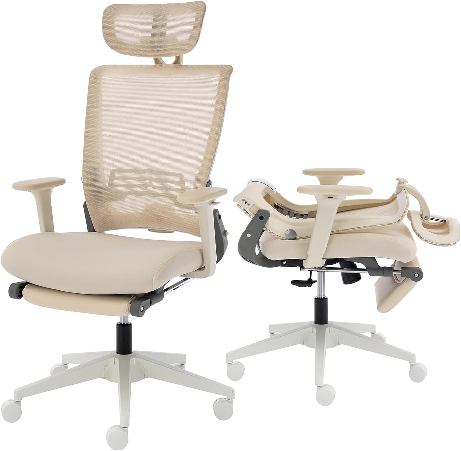 Foldable Ergonomic Office Chair with Footrest, High Back Computer Chair ...