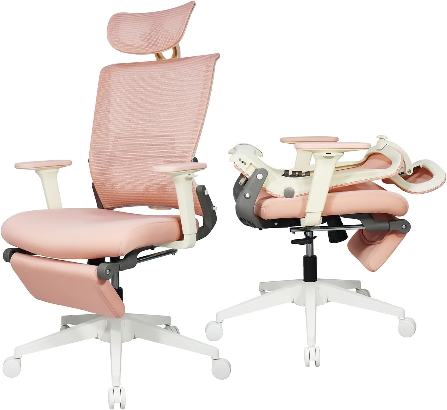 Foldable Ergonomic Office Chair with Footrest, High Back Computer Chair ...