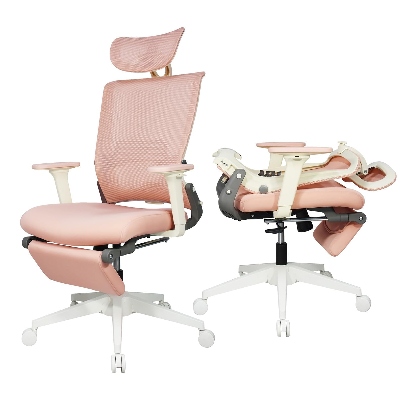Foldable Ergonomic Office Chair with Footrest, High Back Computer Chair ...