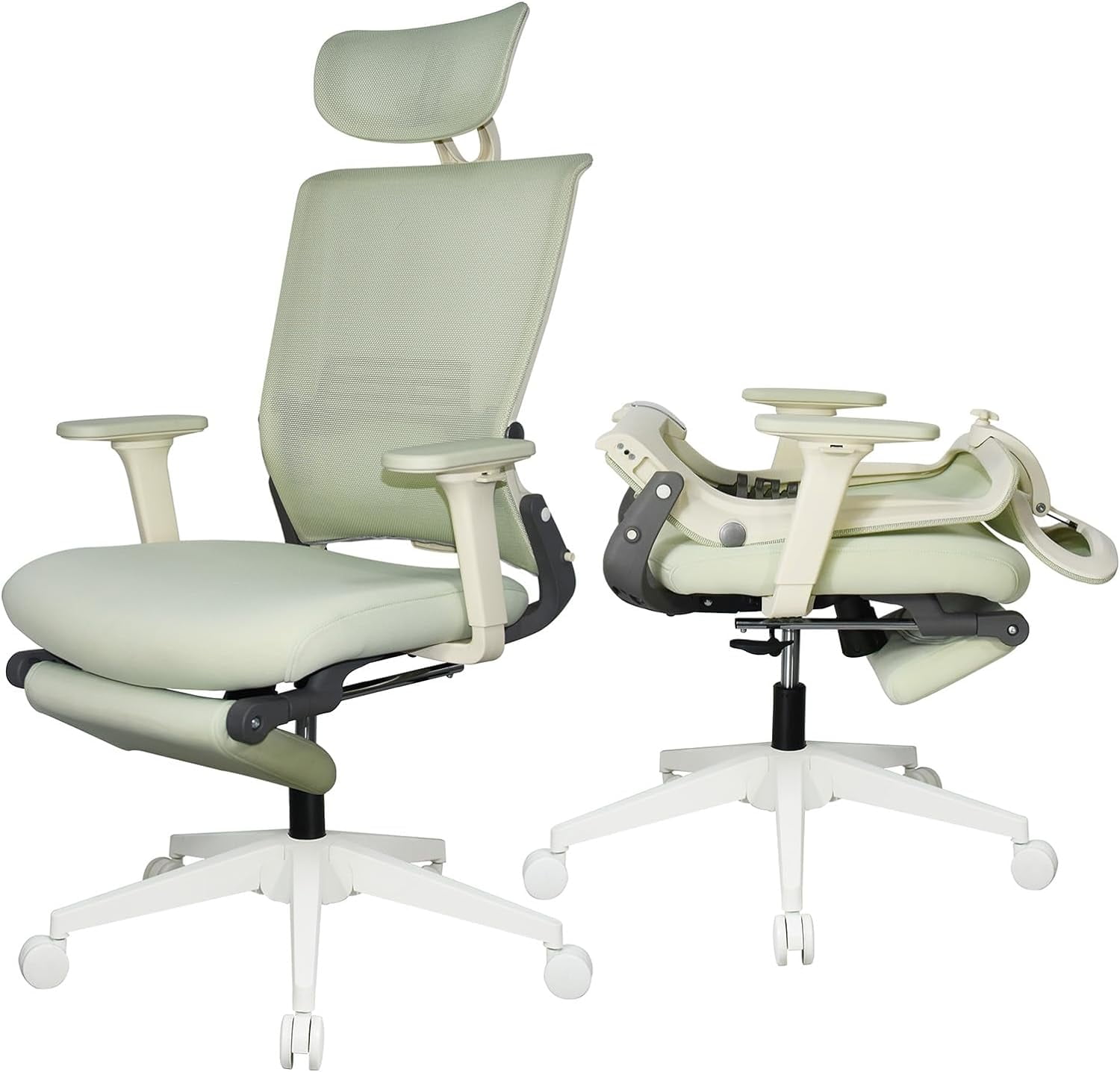 Foldable Ergonomic Office Chair, High Back Desk Chair with Footrest ...