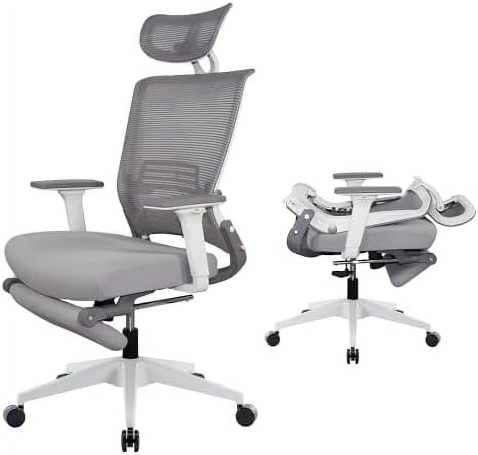 Foldable Ergonomic Office Chair High Back Desk Chair with Footrest Mesh ...