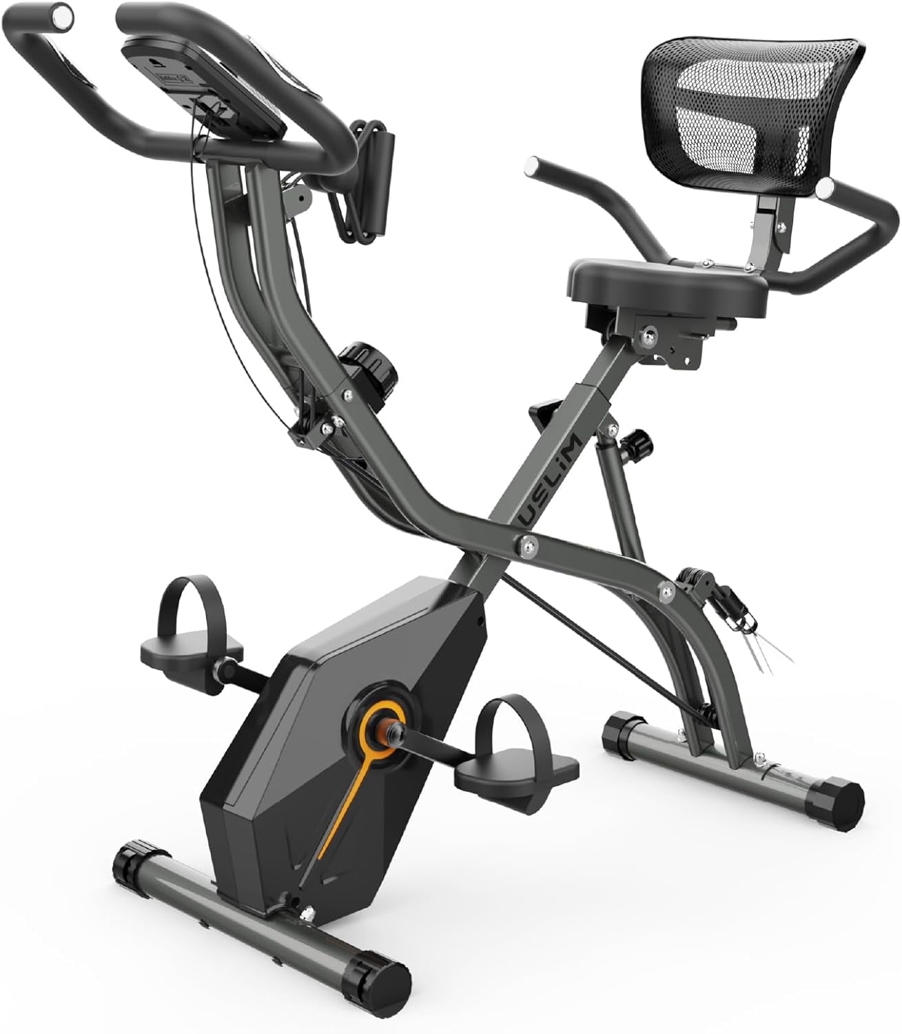 Foldable Exercise Bike for Home, Indoor Stationary Bike with Ergonomic ...