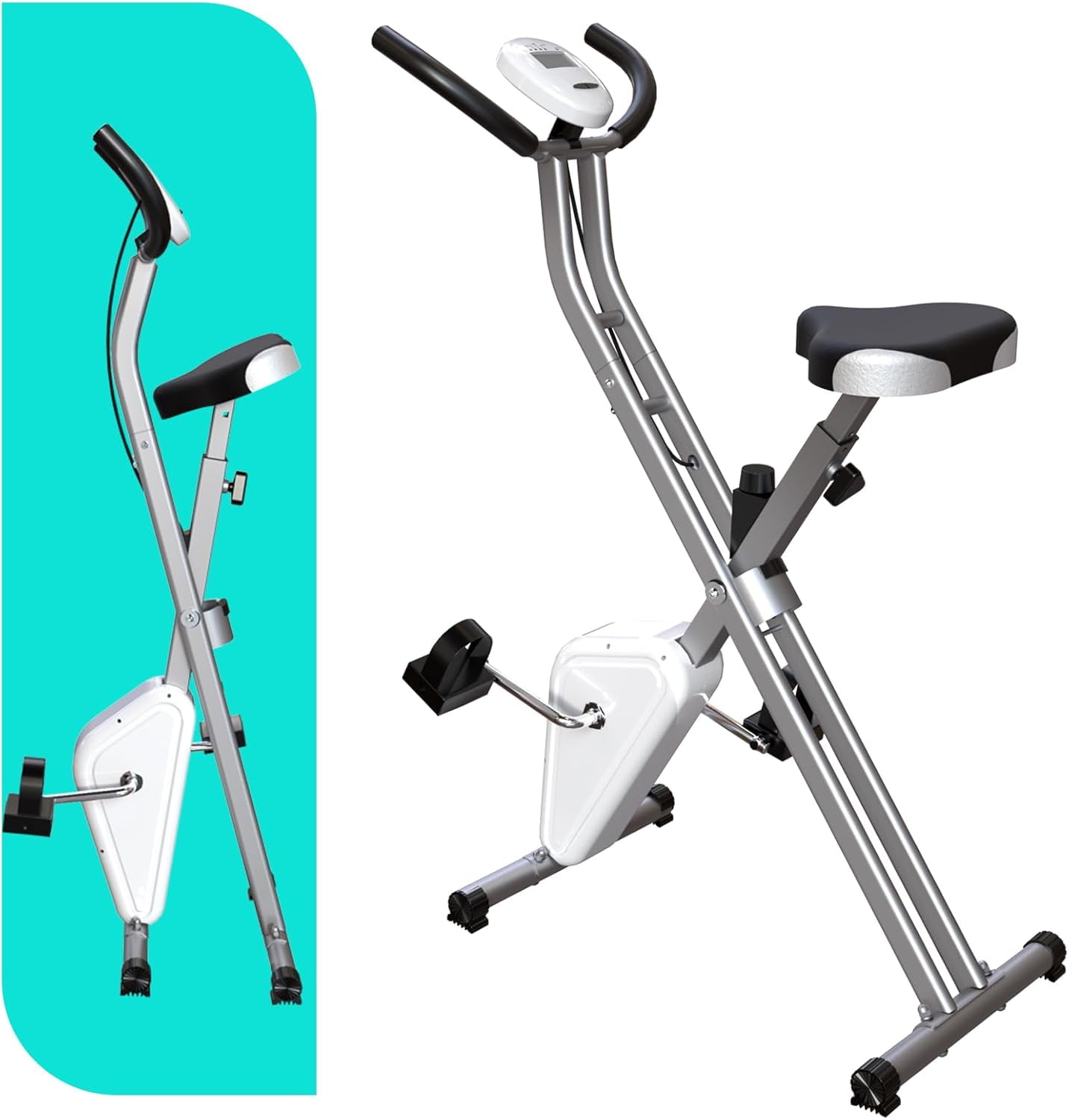 Foldable Exercise Bike Home Stationary Bike, 5-in-1 Indoor Exercise ...