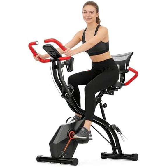 Foldable Exercise Bike for Home, Uright and Recumbent Stationary Bike ...