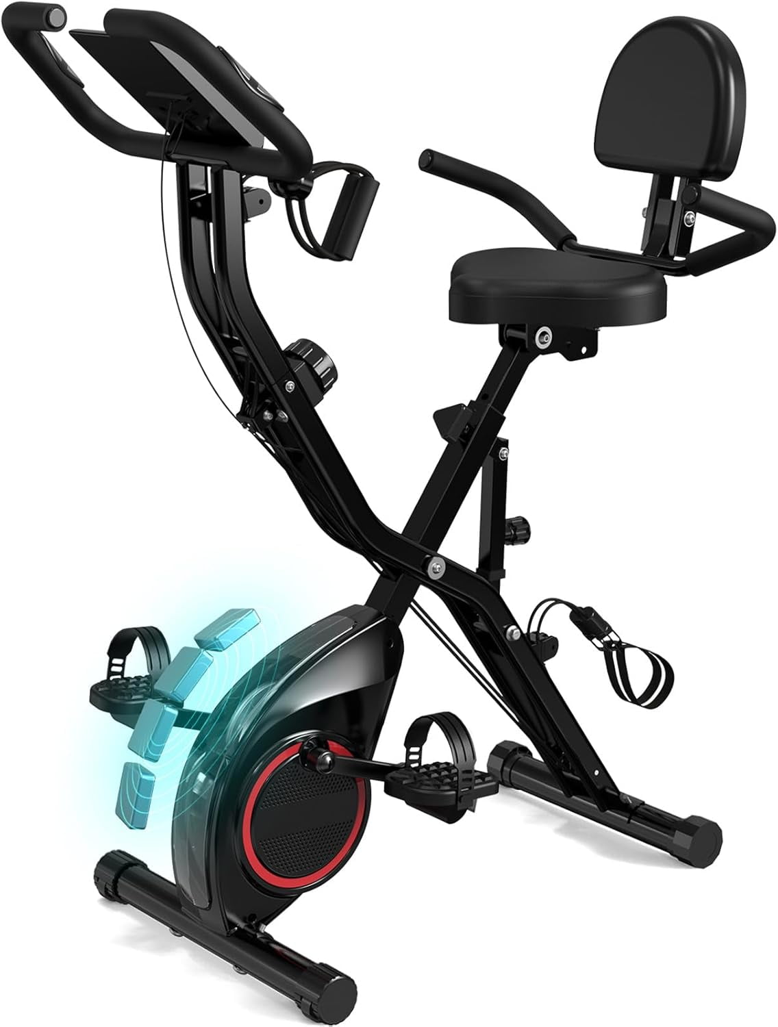 Foldable Exercise Bike Stationary Bikes for Home, 5 IN 1 Indoor Workout ...