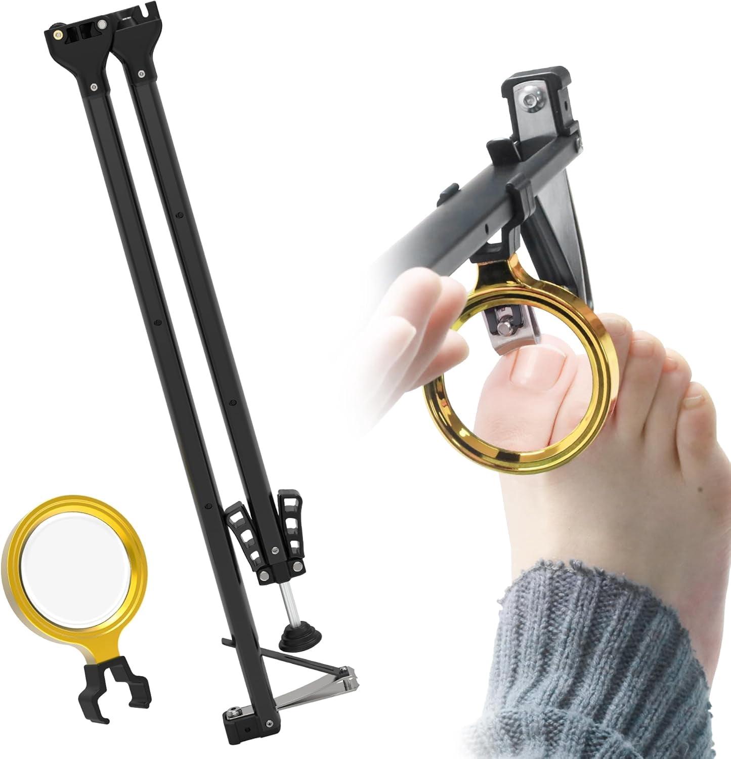 Foldable Extended Long Handle Toenail Clippers with Magnifier-4mm Wide ...