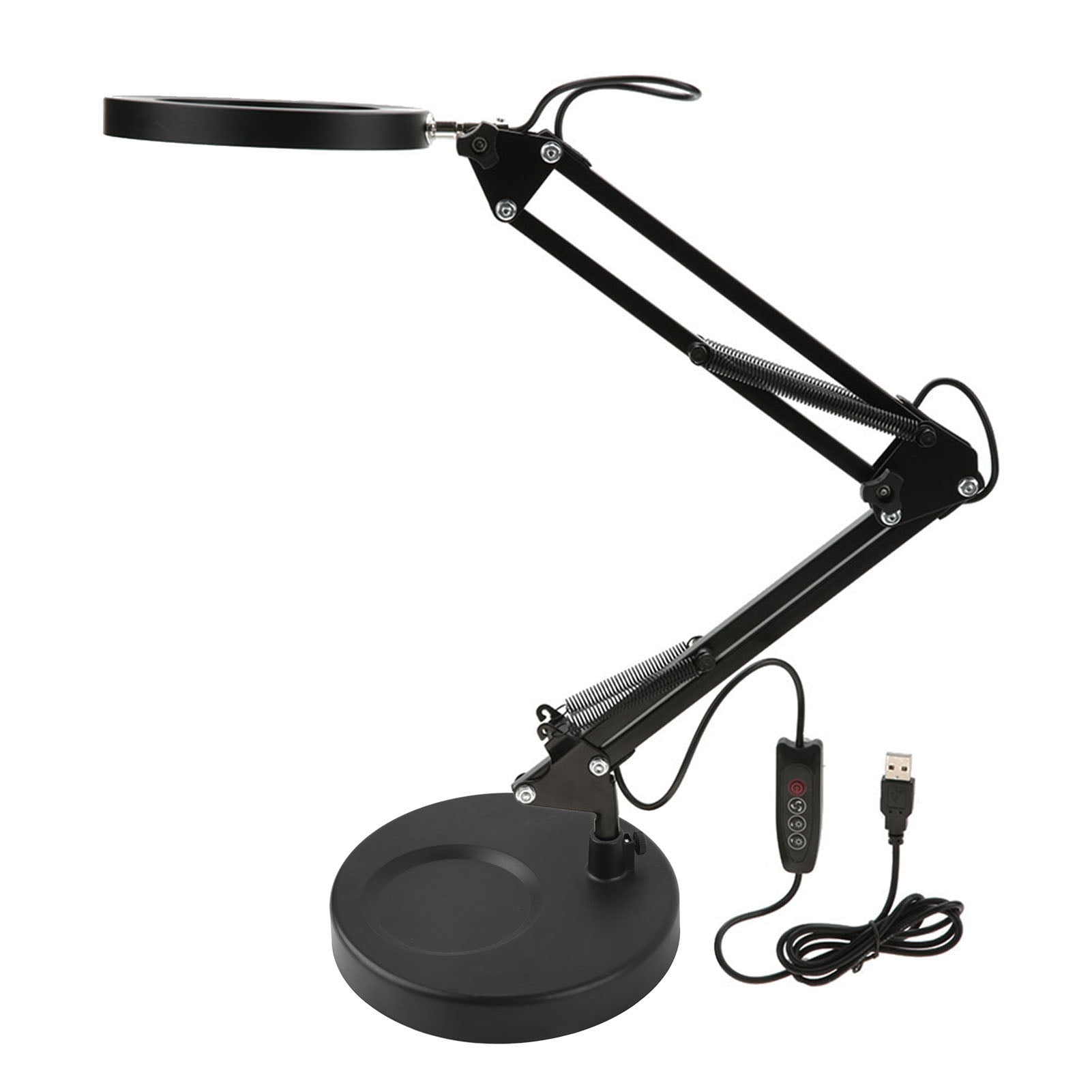 Foldable Eyecare Table Lamp Flexible Swing Arm USB Three Tone Office ...