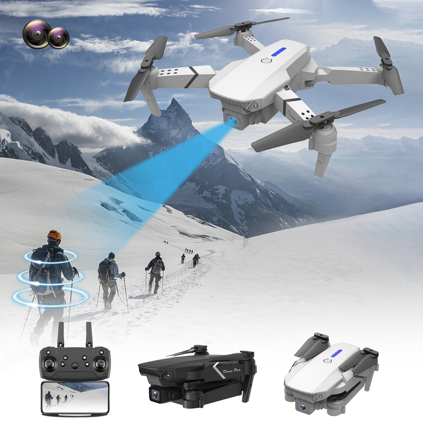 Foldable FPV Drone With Dual 1080P HD Camera, Optic-flow ,Altitude Hold ...