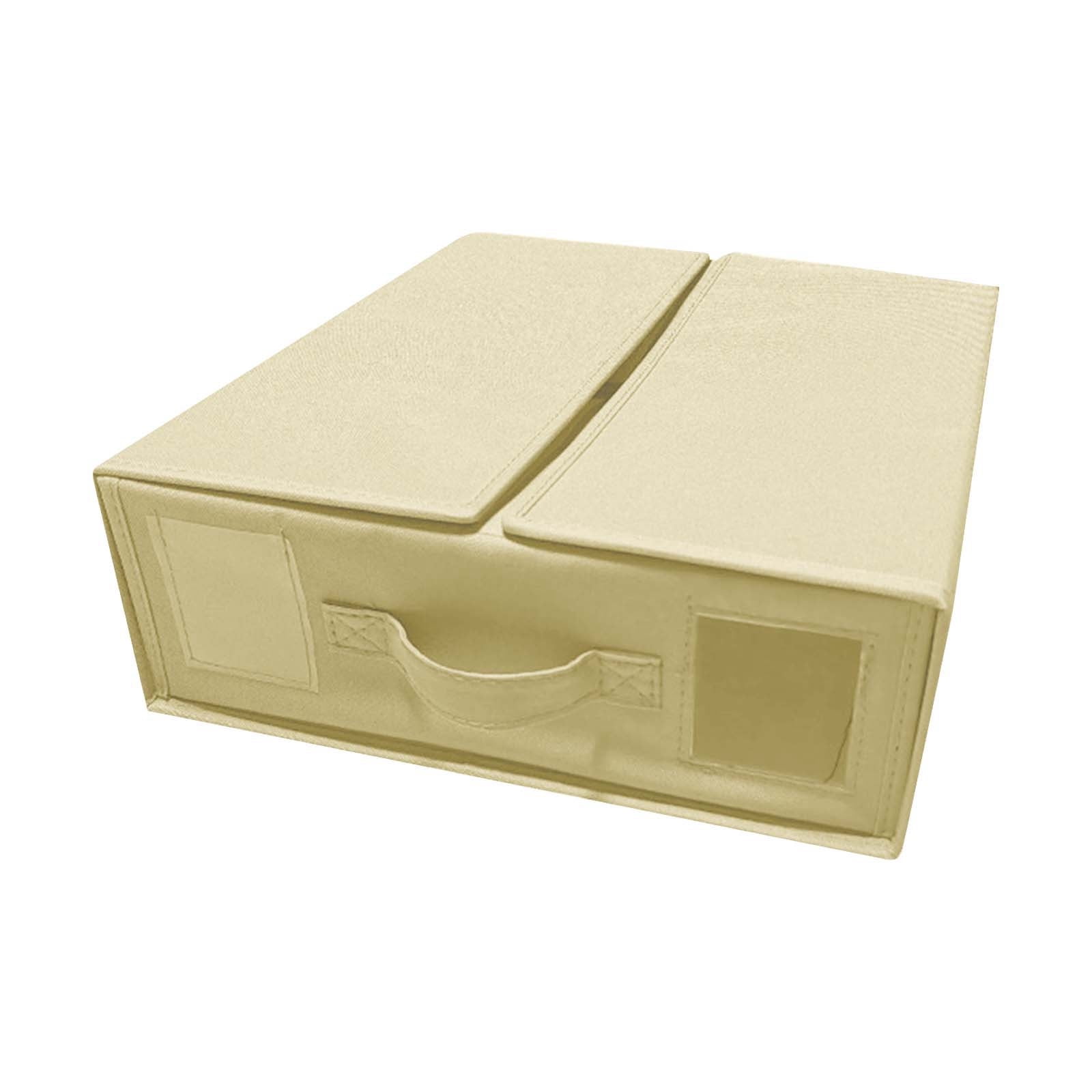 Foldable Fabric Bed Sheet Organizer with Zippered Closure and Clear ...