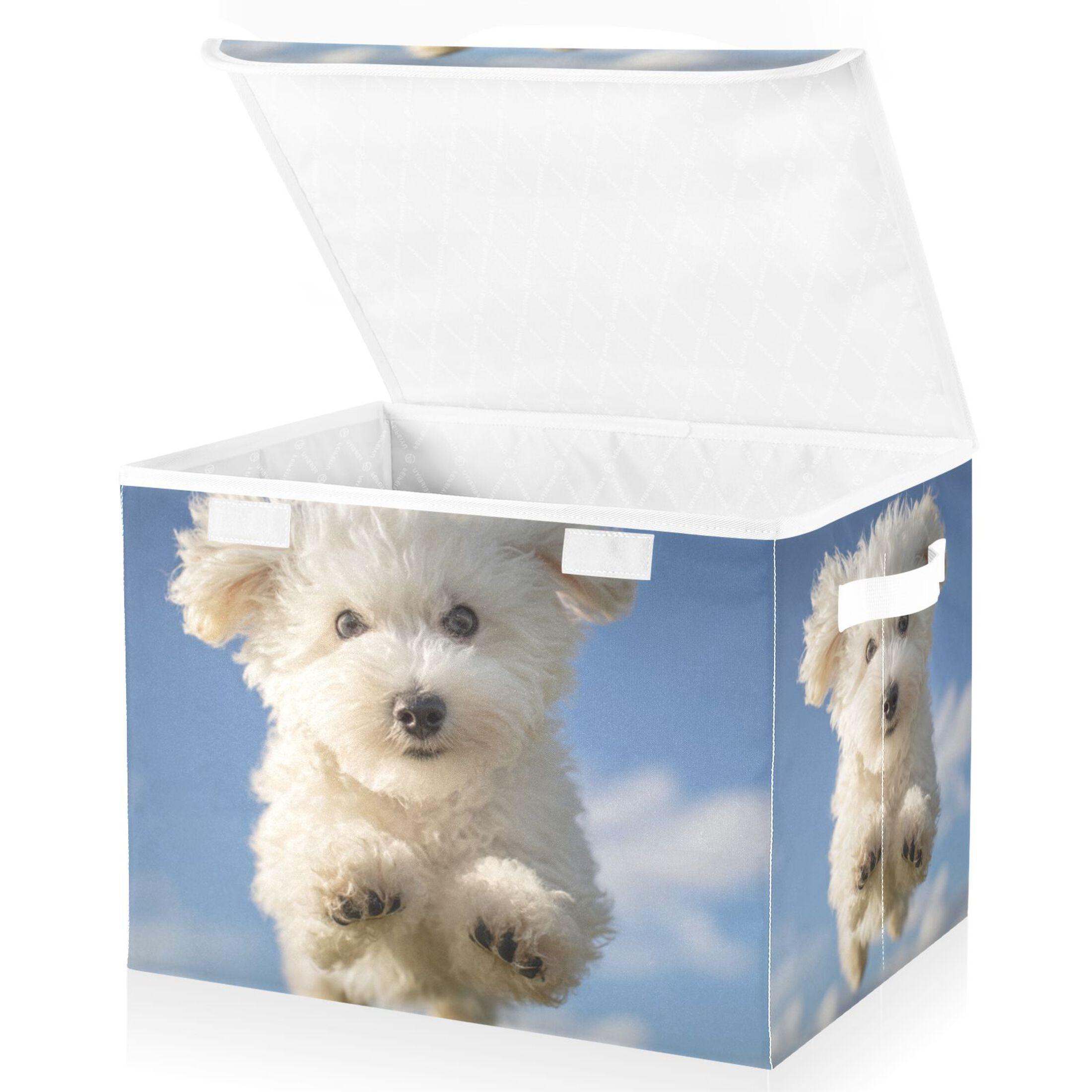 Foldable Fabric Storage Bin With Handle Collapsible Basket Box Storage ...