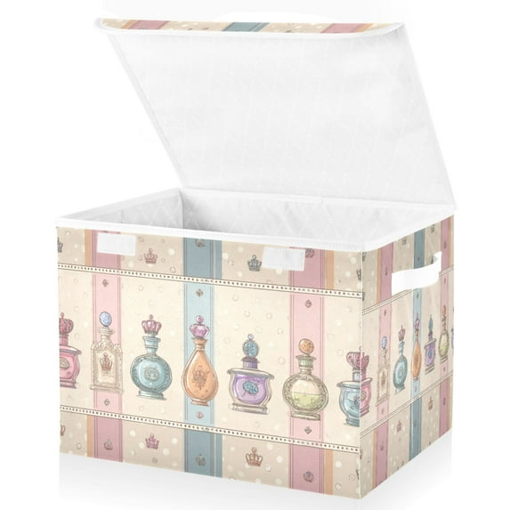 Foldable Fabric Storage Bin With Handle Collapsible Basket Box Storage ...