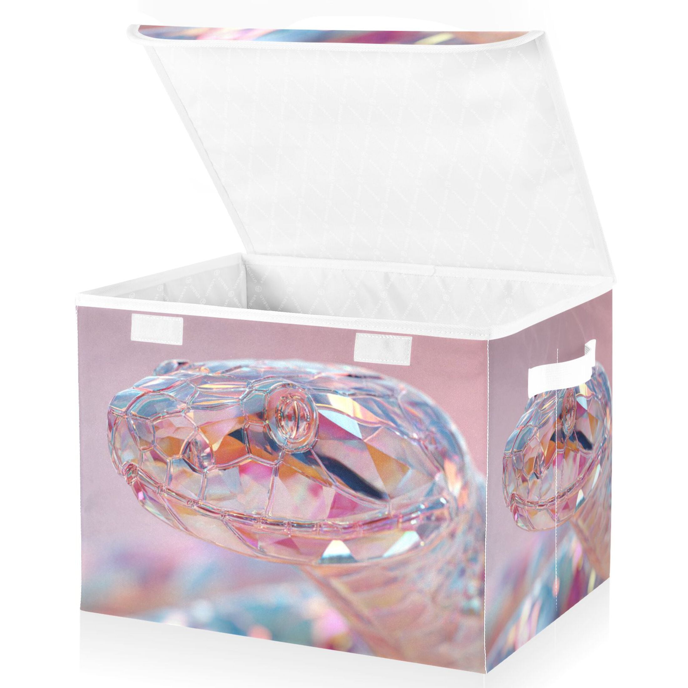 Foldable Fabric Storage Bin With Handle Collapsible Basket Box Storage ...