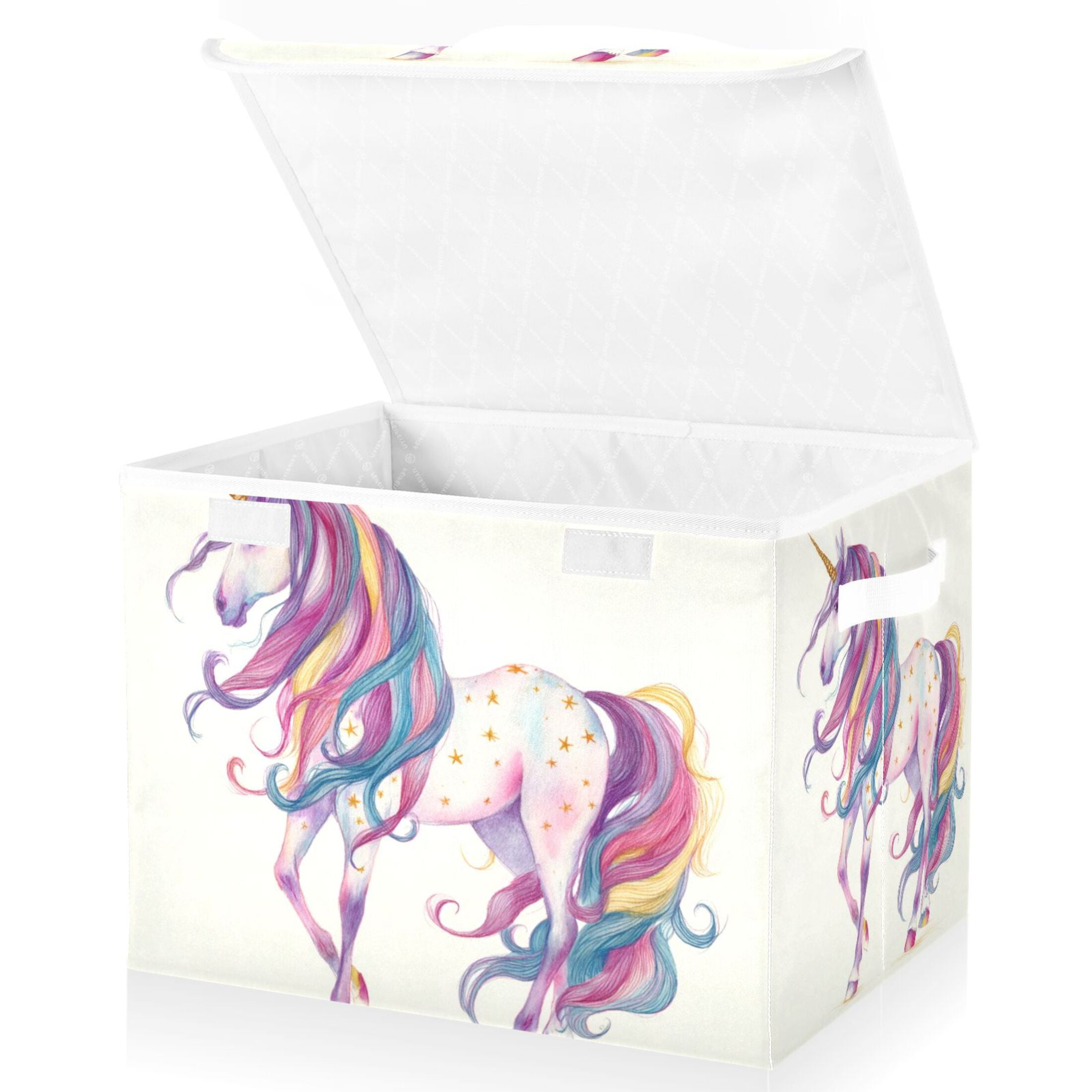 Foldable Fabric Storage Bin With Handle Collapsible Basket Box Storage ...