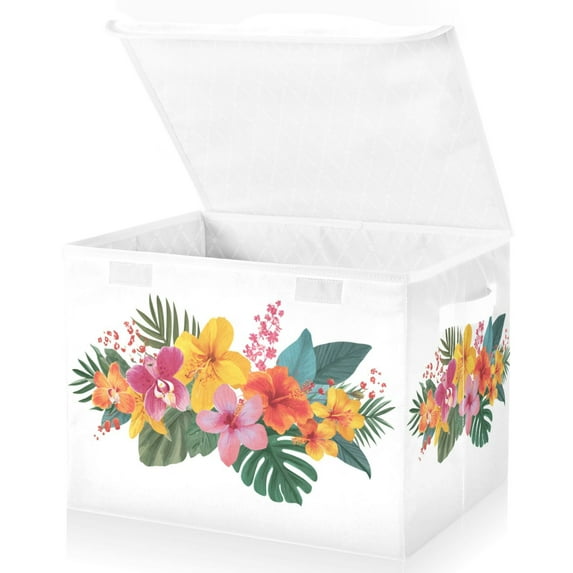 Foldable Fabric Storage Bin With Handle Collapsible Basket Box Storage ...