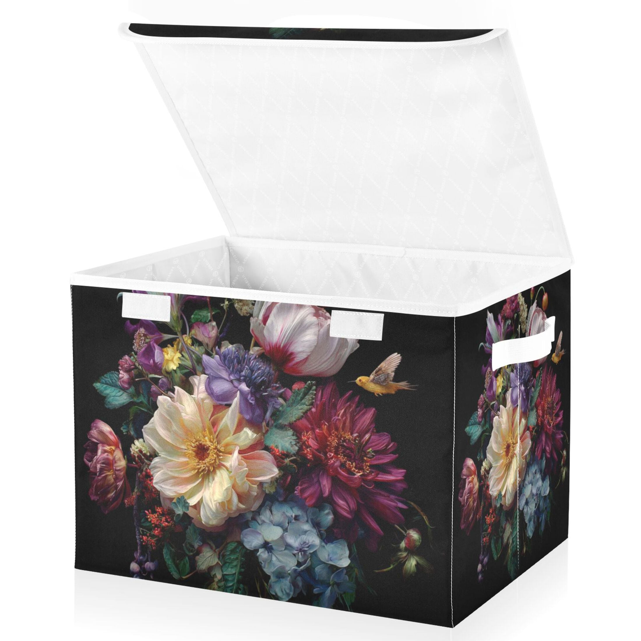 Foldable Fabric Storage Bin With Handle Collapsible Basket Box Storage ...