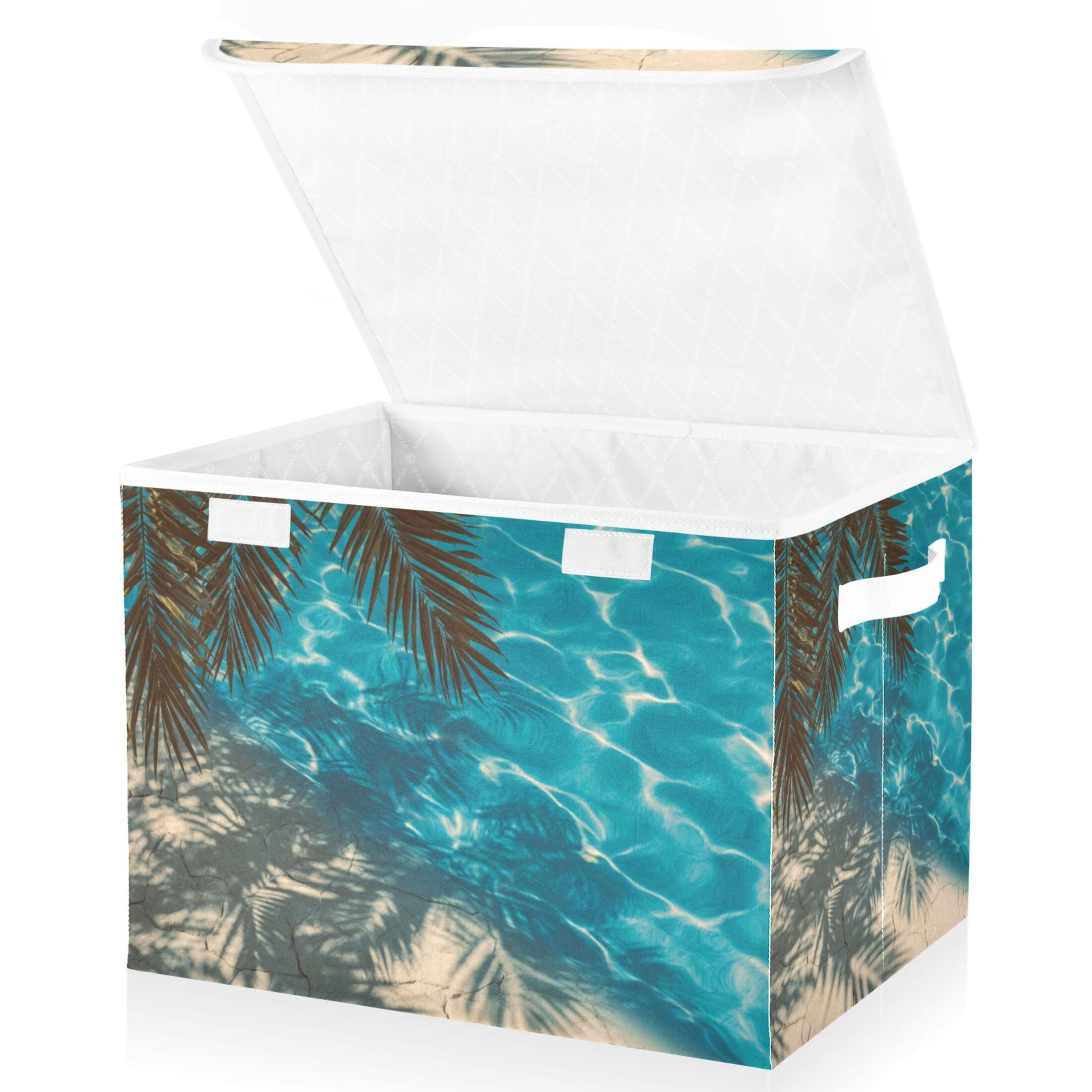 Foldable Fabric Storage Bin With Handle Collapsible Basket Box Storage ...