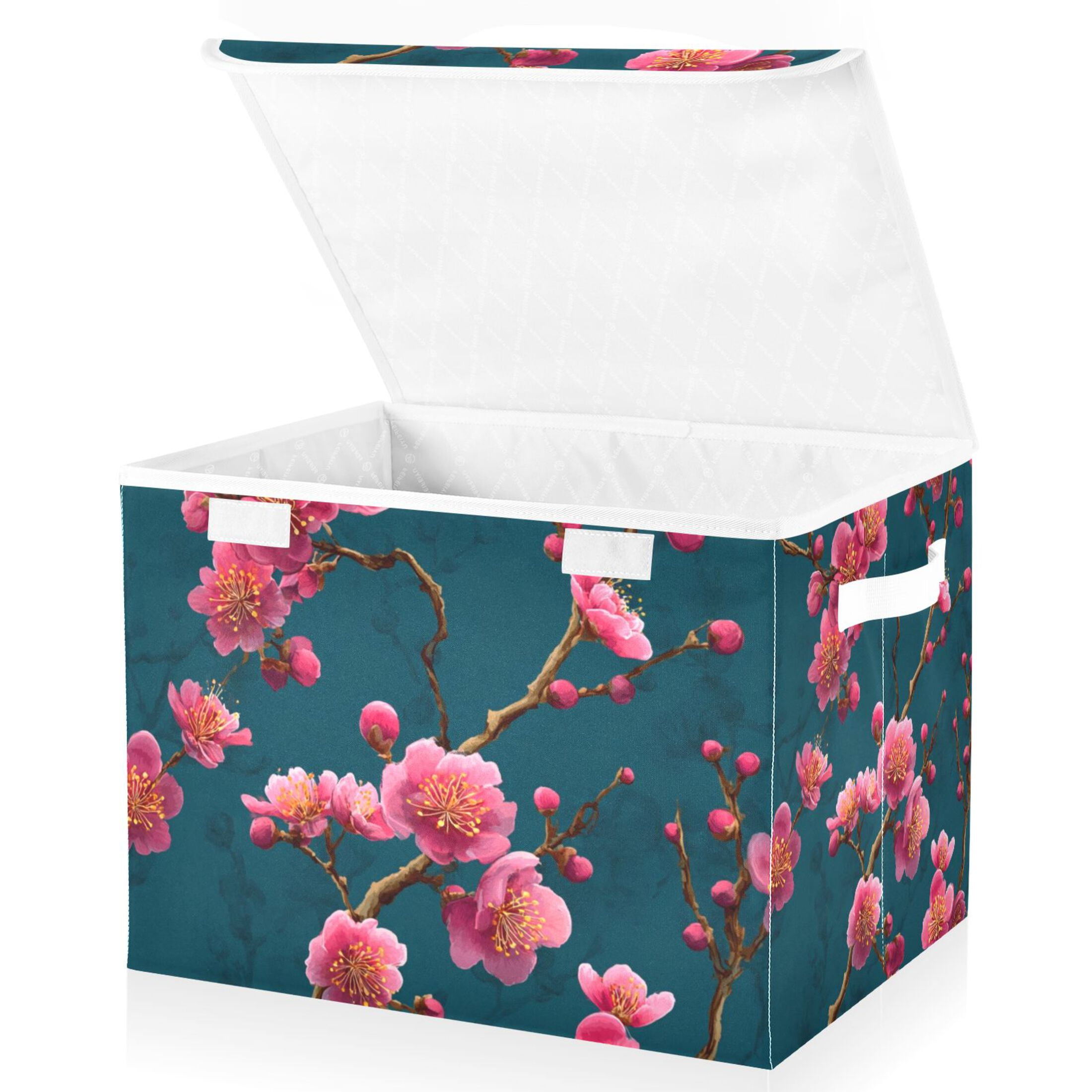 Foldable Fabric Storage Bin With Handle Collapsible Basket Box Storage ...