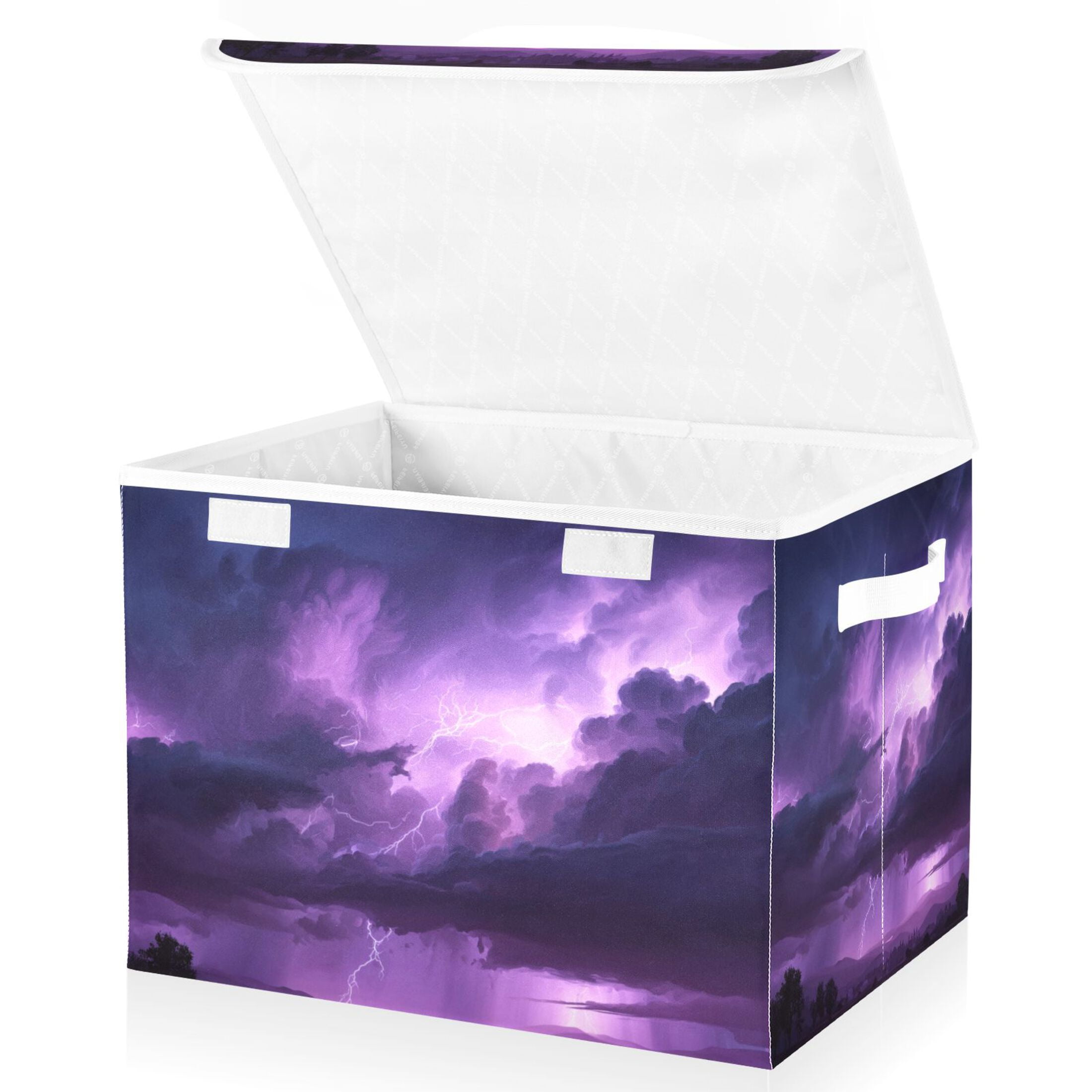 Foldable Fabric Storage Bin With Handle Collapsible Basket Box Storage ...