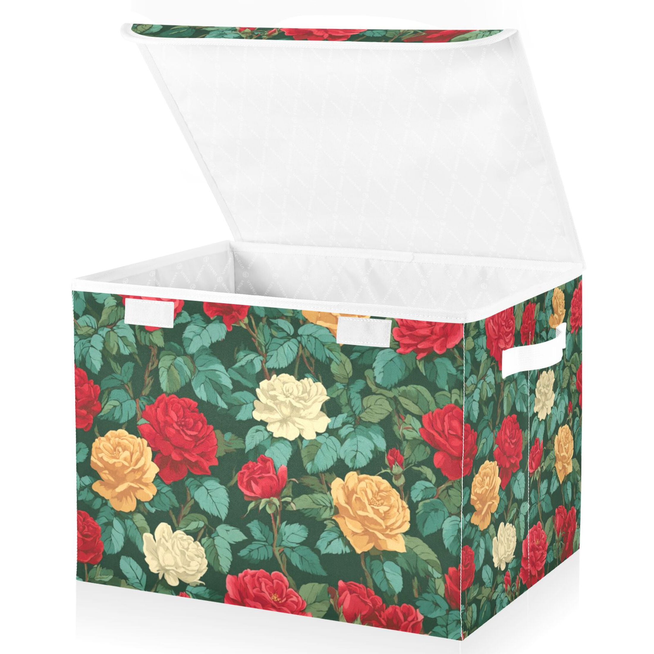 Foldable Fabric Storage Bin With Handle Collapsible Basket Box Storage ...
